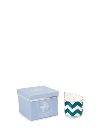 Moody Yeşil Zikzak Desenli Yamuk Model Mum