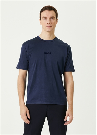 Boss Erkek Relaxed Fit Lacivert Logo Detaylı T-shirt S EU