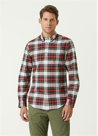 Polo Ralph Lauren Erkek Kırmızı Beyaz Ekoseli Gömlek S EU