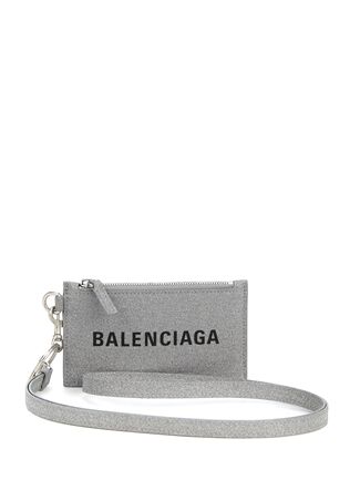 Balenciaga Kadın Gri Logolu Kartlık EU