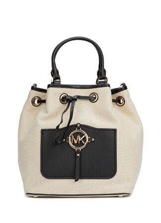 Michael Kors Kadın Amy Ekru Siyah Büzgülü Çanta EU