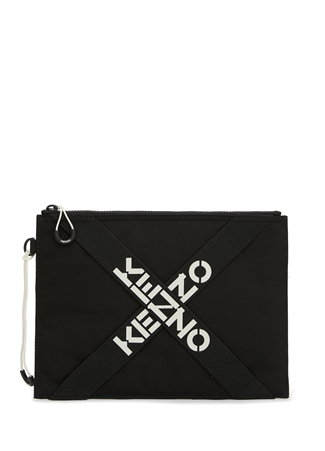 Kenzo Kadın Large Sport Siyah Logo Şeritli El Çantası EU Kenzo Kadın Large Sport Siyah Logo Şeritli El Çantası EU