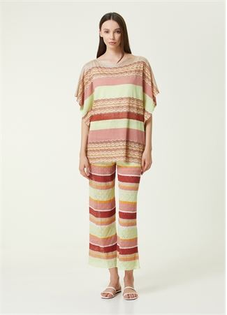 Knitss Kadın Cora Colorblocked Çizgili Keten Pantolon L Eu Knitss Kadın Cora Colorblocked Çizgili Keten Pantolon L Eu