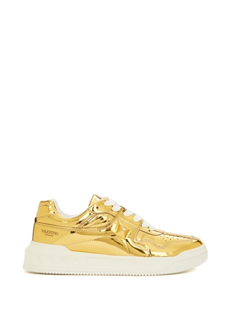 Valentino Garavani Kadın One Stud Gold Deri Sneaker Altın Rengi 36 EU Valentino Garavani Kadın One Stud Gold Deri Sneaker Altın Rengi 36 EU