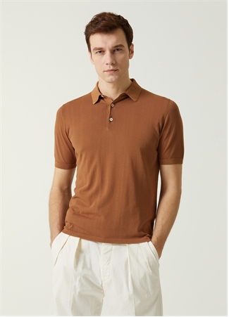 Eleventy Erkek Kamel Polo Yaka Kısa Kollu Triko Kahverengi XXL EU Eleventy Erkek Kamel Polo Yaka Kısa Kollu Triko Kahverengi XXL EU