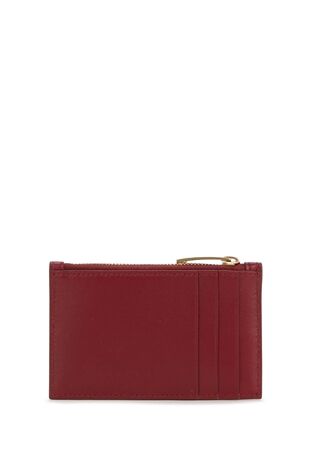 Bottega Veneta Kadın Kırmızı Örgü Dokulu Deri Kartlık EU