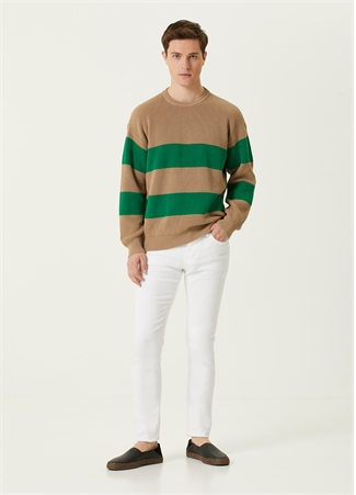 Emporio Armani Erkek Camel Yeşil Bisiklet Yaka Çizgili Kazak Kahverengi S Eu Emporio Armani Erkek Camel Yeşil Bisiklet Yaka Çizgili Kazak Kahverengi S Eu
