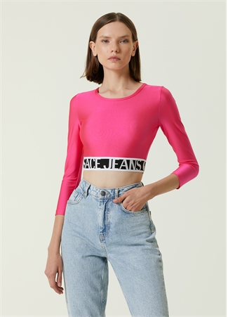 Versace Jeans Couture Kadın Pembe Logo Bantlı Crop Sweatshirt 42 IT Versace Jeans Couture Kadın Pembe Logo Bantlı Crop Sweatshirt 42 IT
