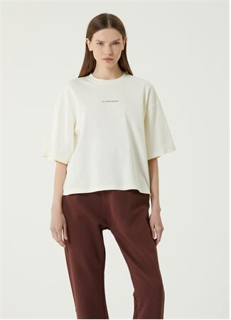 Les Benjamins Kadın Oversize Ekru T-shirt Beyaz S EU