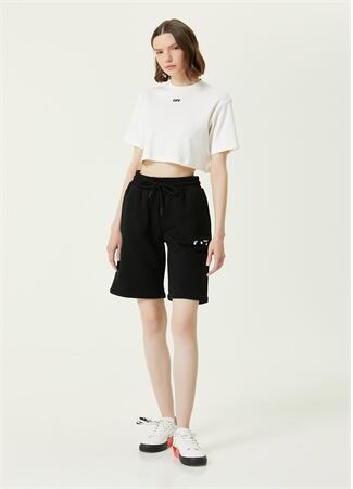 Off-white Kadın Siyah Logo Detaylı Şort M Eu