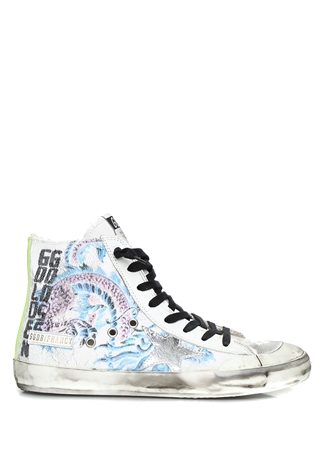 Golden Goose Kadın Beyaz Eskitmeli Karışık Desenli Sneaker 36 EU Golden Goose Kadın Beyaz Eskitmeli Karışık Desenli Sneaker 36 EU