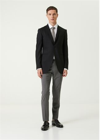 Palzileri Lab Erkek Siyah Çizgi Desenli Takım Elbise 50 IT