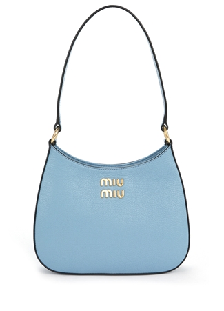 Miu Kadın Mavi Logolu Deri Omuz Çantası EU