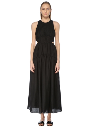 Camilla and Marc Kadın Siyah Büzgülü Maksi Kolsuz Keten Elbise 0 US Camilla and Marc Kadın Siyah Büzgülü Maksi Kolsuz Keten Elbise 0 US