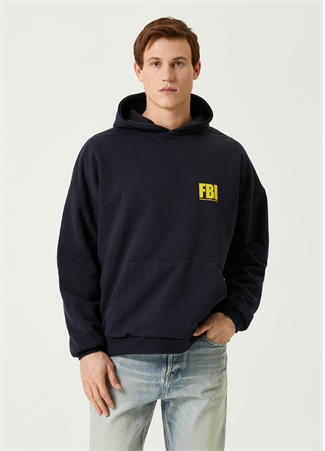 Balenciaga Erkek Lacivert Sarı Kapüşonlu Çift Taraflı Sweatshirt 2 US Balenciaga Erkek Lacivert Sarı Kapüşonlu Çift Taraflı Sweatshirt 2 US