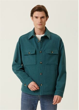 Network Erkek Comfort Fit Yeşil Dış Gömlek XL EU