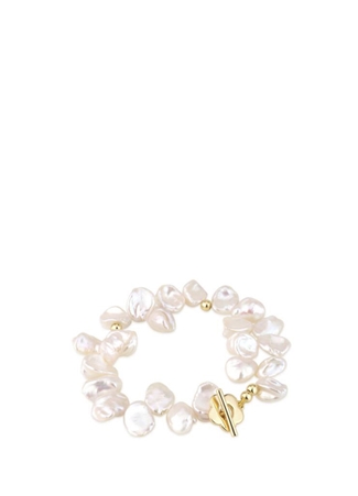 Lulu Jewelery Kadın İncili Gümüş Rengi Bileklik Altın EU Lulu Jewelery Kadın İncili Gümüş Rengi Bileklik Altın EU