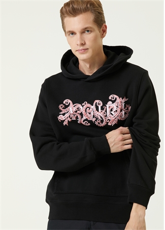 Amiri Erkek Siyah Kapüşonlu Logo Detaylı Sweatshirt Kırmızı M EU Amiri Erkek Siyah Kapüşonlu Logo Detaylı Sweatshirt Kırmızı M EU