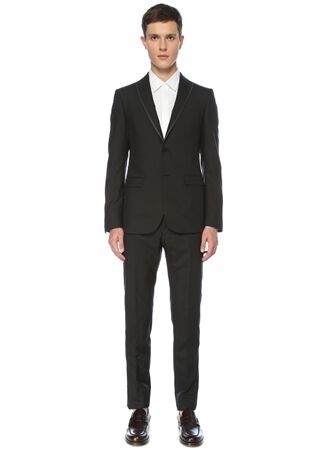 Palzileri Lab Erkek Siyah Kelebek Yaka Garnili Yün Takım 48 IT