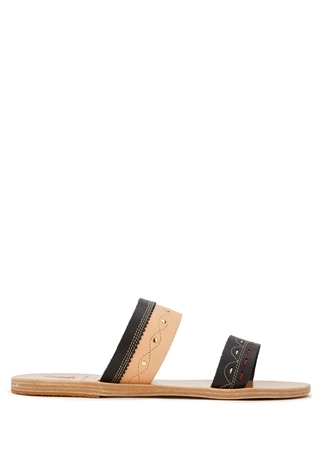 Ancient Greek Sandals Kadın Krem Bant Detaylı Dikişli Deri Terlik Bej 36 EU Ancient Greek Sandals Kadın Krem Bant Detaylı Dikişli Deri Terlik Bej 36 EU