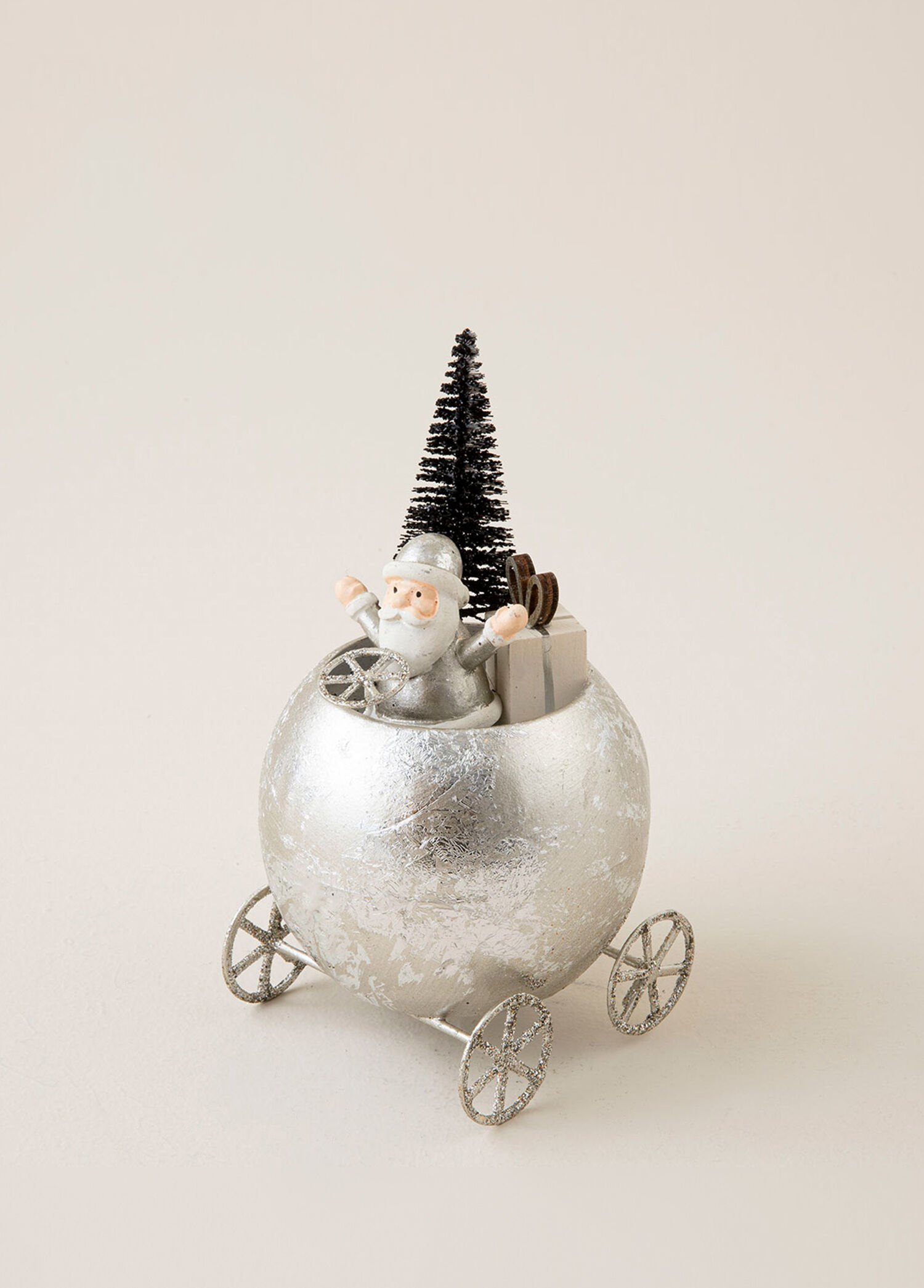 Chakra - Maskot Santa Yılbaşı Dekoratif Obje Gümüş - Gümüş