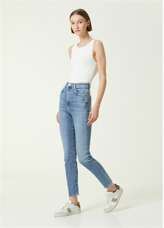 Agolde Kadın Pinch Waist Mavi Skinny Jean Pantolon 27 US