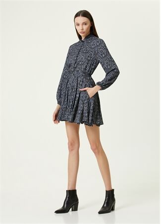 Nisse Kadın Adele Dik Yaka Desenli Mini Elbise 34 Eu Nisse Kadın Adele Dik Yaka Desenli Mini Elbise 34 Eu