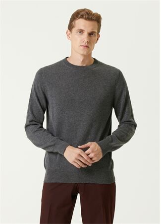 Zegna Erkek Antrasit Kaşmir Kazak Gri 48 IT