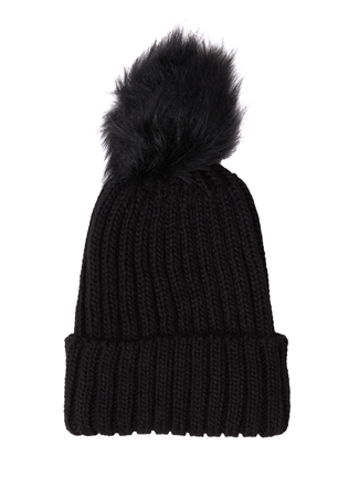 Beymen Kadın Siyah Çizgi Dokulu Ponponlu Bere EU Beymen Kadın Siyah Çizgi Dokulu Ponponlu Bere EU