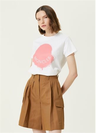 Moncler Kadın Tshirt Beyaz S Eu