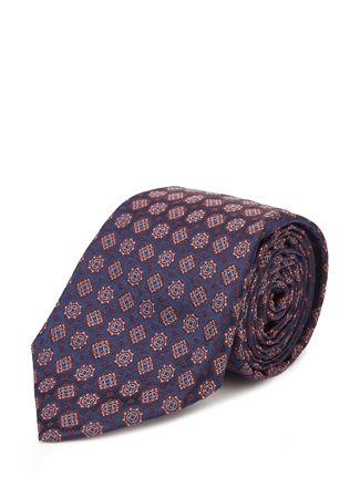 Kiton Erkek Mor Geometrik Desenli İpek Kravat EU Kiton Erkek Mor Geometrik Desenli İpek Kravat EU