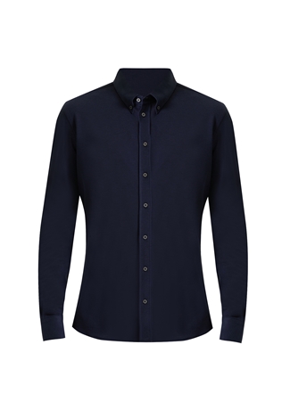Beymen Collection Erkek Slim Fit Lacivert Düğmeli Yaka Jersey Gömlek 38 IT Beymen Collection Erkek Slim Fit Lacivert Düğmeli Yaka Jersey Gömlek 38 IT