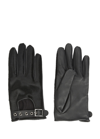 Beymen Club Kadın Siyah Kemer Detaylı Deri Eldiven EU Beymen Club Kadın Siyah Kemer Detaylı Deri Eldiven EU