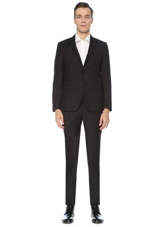 Pal Zileri Erkek Siyah Desenli Yün Takım Elbise 52 IT