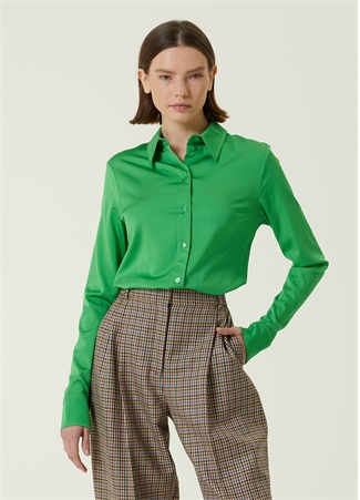 Stella McCartney Kadın Daria Yeşil Gömlek 42 IT Stella McCartney Kadın Daria Yeşil Gömlek 42 IT