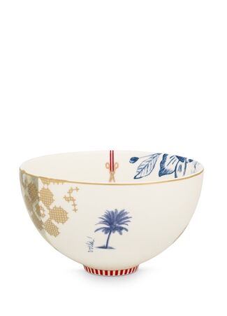 Pip Studio Heritage Beyaz Palmiye Desenli Porselen Kase