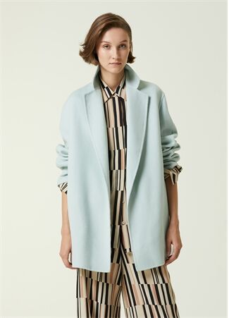 Joseph Kadın Mint Beli Kuşaklı Yün Kaban Yeşil 34 FR