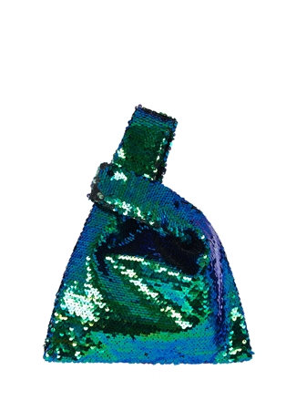 Jimba Kadın Ariel Payetli Abiye Çanta Mavi Eu