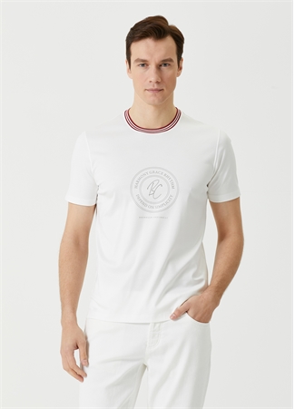 Brunello Cucinelli Erkek Beyaz Logo Detaylı T-shirt 48 IT Brunello Cucinelli Erkek Beyaz Logo Detaylı T-shirt 48 IT