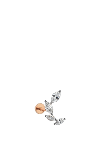 Kısmet by Milka Kadın Markiz Beyaz Pırlantalı Altın Rengi Kıkırdak Küpes EU Kısmet by Milka Kadın Markiz Beyaz Pırlantalı Altın Rengi Kıkırdak Küpes EU