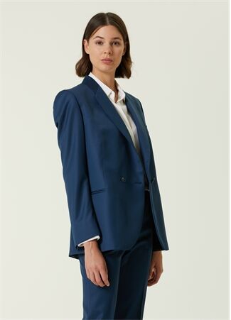 Pal Zileri Kadın Mavi Kruvaze Yün Ceket 42 IT Pal Zileri Kadın Mavi Kruvaze Yün Ceket 42 IT