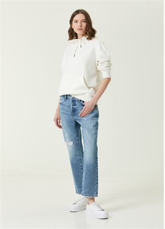Frame Denim Kadın Le Pixie Crop Straight Mavi Jean Pantolon 23 Us