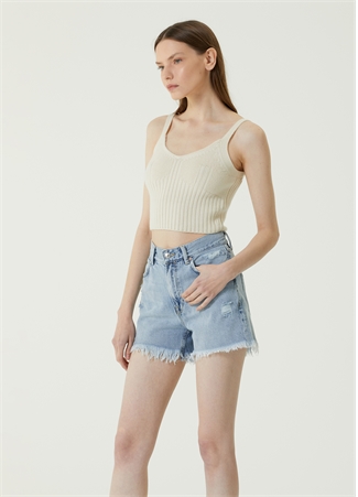 Allsaints Kadın Drew Ekru V Yaka Crop Kaşmir Triko Beyaz XS EU Allsaints Kadın Drew Ekru V Yaka Crop Kaşmir Triko Beyaz XS EU