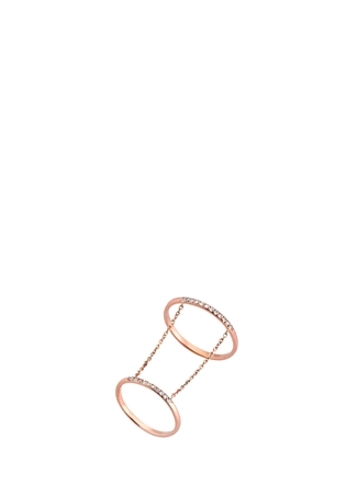 Her Story Kadın Rose Gold Zincir Detaylı Altın Rengi Yüzük Pembe EU Her Story Kadın Rose Gold Zincir Detaylı Altın Rengi Yüzük Pembe EU