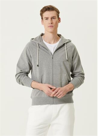 Beymen Collection Erkek Gri Kapüşonlu Sweatshirt S Eu