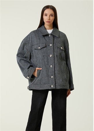 Acne Studios Kadın Mavi Siyah Çizgili Ceket 36 FR Acne Studios Kadın Mavi Siyah Çizgili Ceket 36 FR