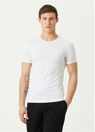 Zegna Erkek Beyaz Logo Detaylı T-shirt S EU
