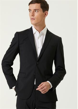 Palzileri Lab Erkek Siyah Kelebek Yaka Yün Ceket 54 IT