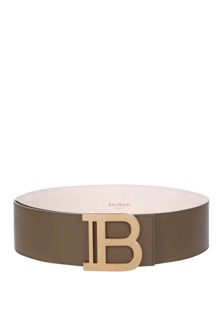 Balmain Kadın Haki Gold Logo Tokalı Deri Kemer 80 EU Balmain Kadın Haki Gold Logo Tokalı Deri Kemer 80 EU