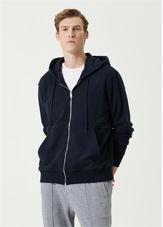 Blender Originated Erkek Lacivert Kapüşonlu Sweatshirt S EU